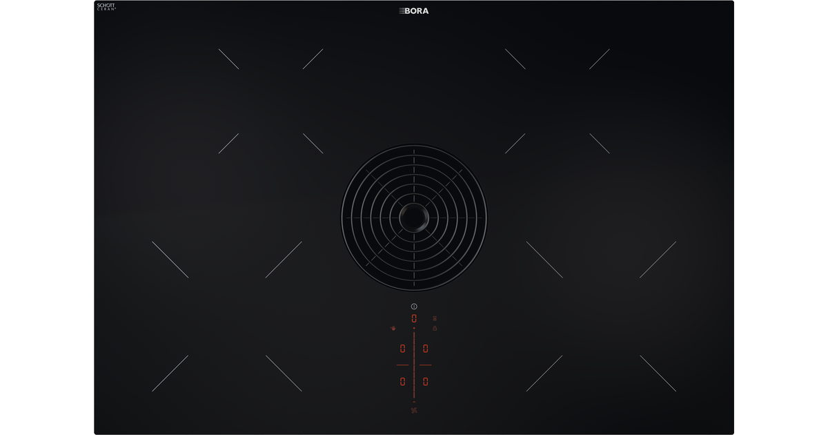 Pure induction cooktop with integrated cooktop extractor - Recirculation